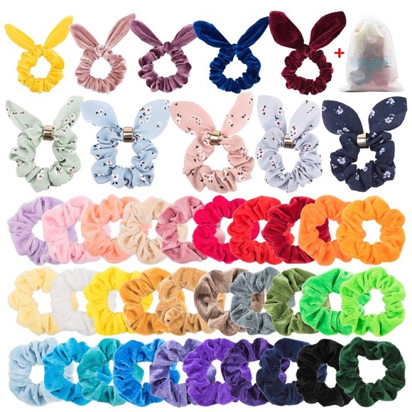 Accessories | 4pcs Rabbit Ear Hair Scrunchies Bunny Velvet | Poshmark